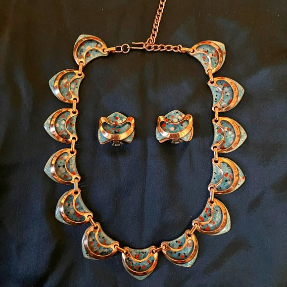 Vintage Matisse | Jewelry | Vintage Matisse Copper Enamel Jewelry Set ...